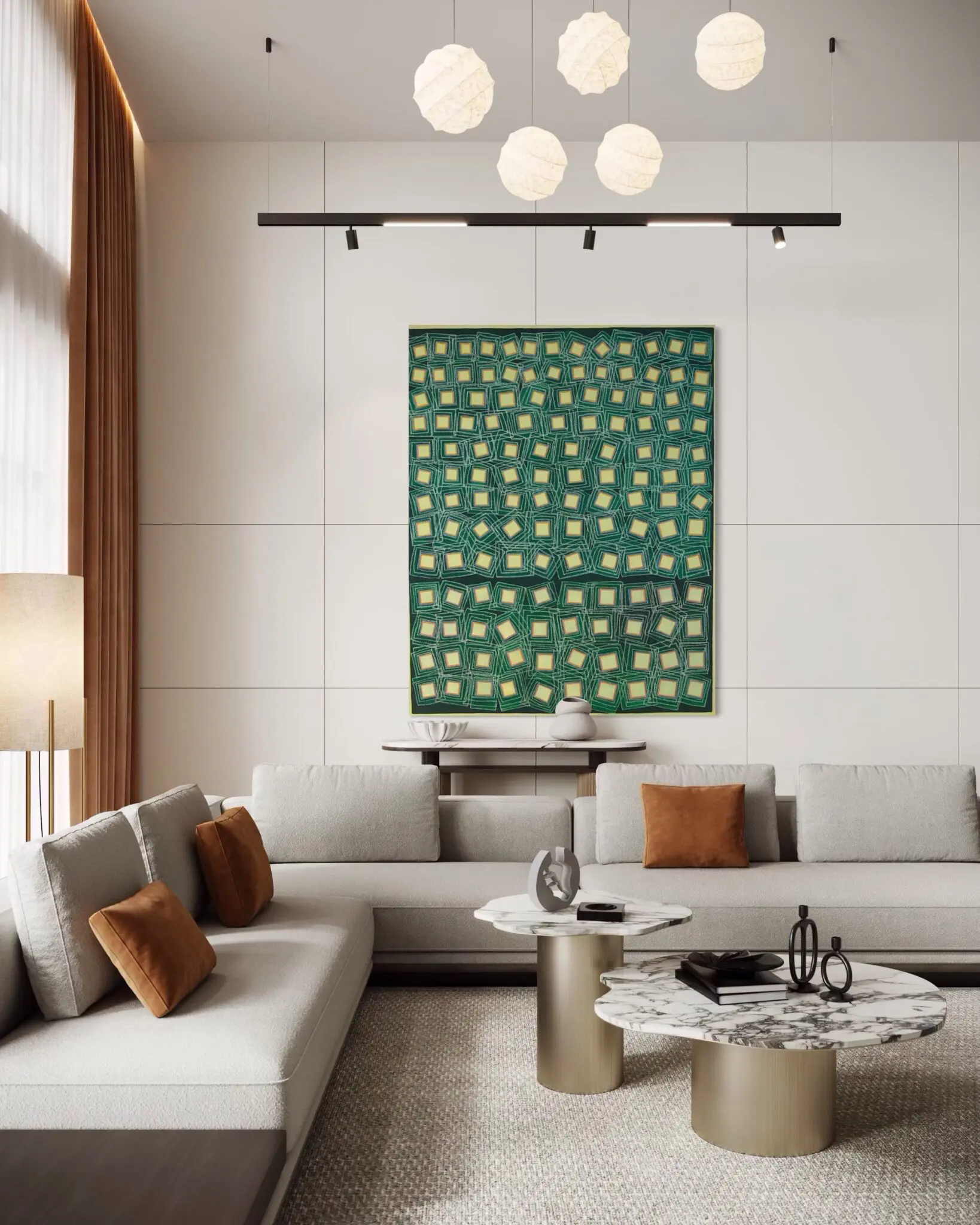 Yellow Squares on Green | Mash Gallery - Artwork